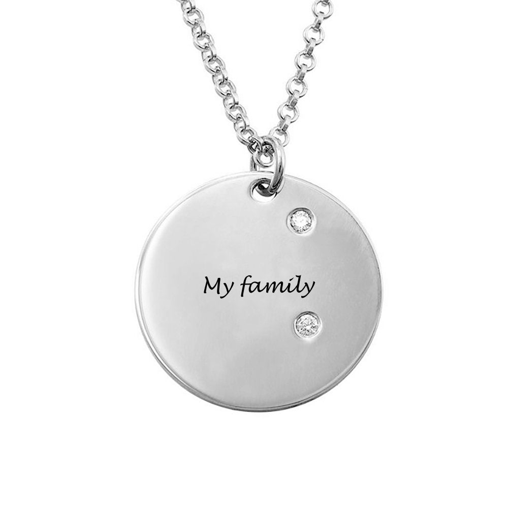 Custom Text Wafer Necklace Personalized Engraved Necklace – WEPRINTME