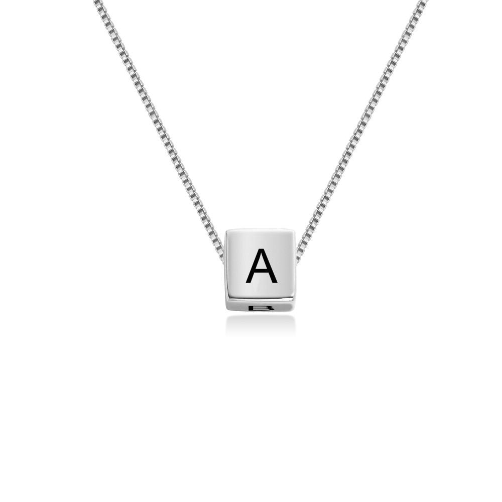 Custom Alphabets Cube Necklace Engraved Necklace – WEPRINTME
