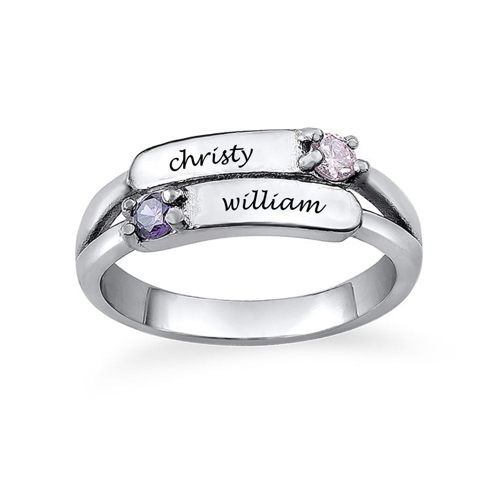 Custom Double Names Ring Personalized Engraved Ring – WEPRINTME