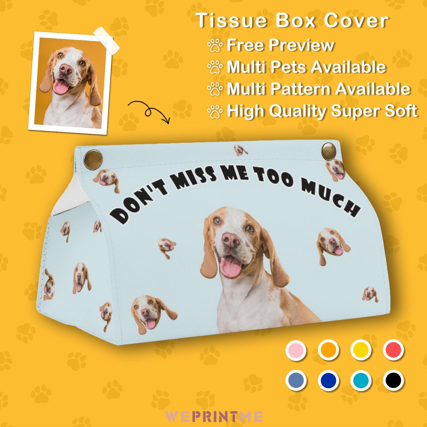 Custom Pet Tissue Box Pet Face On Tissue Cover – WEPRINTME